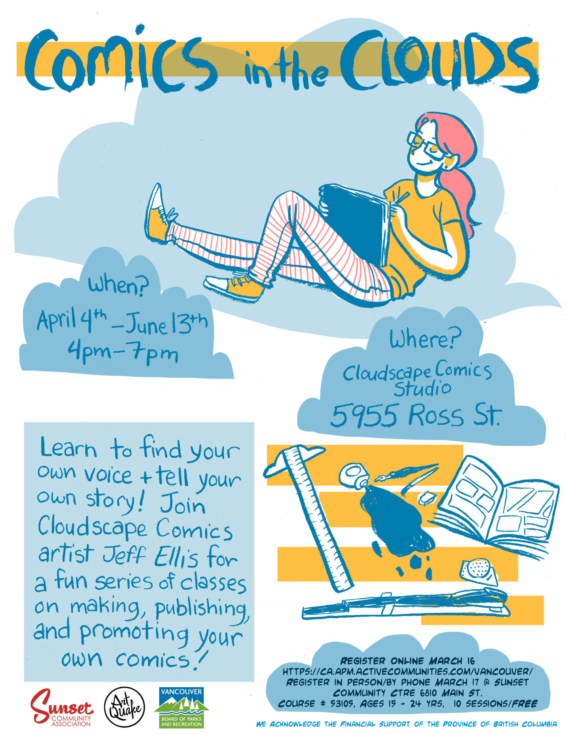 Comics in the Clouds start date changed to April 11! – Cloudscape Comics